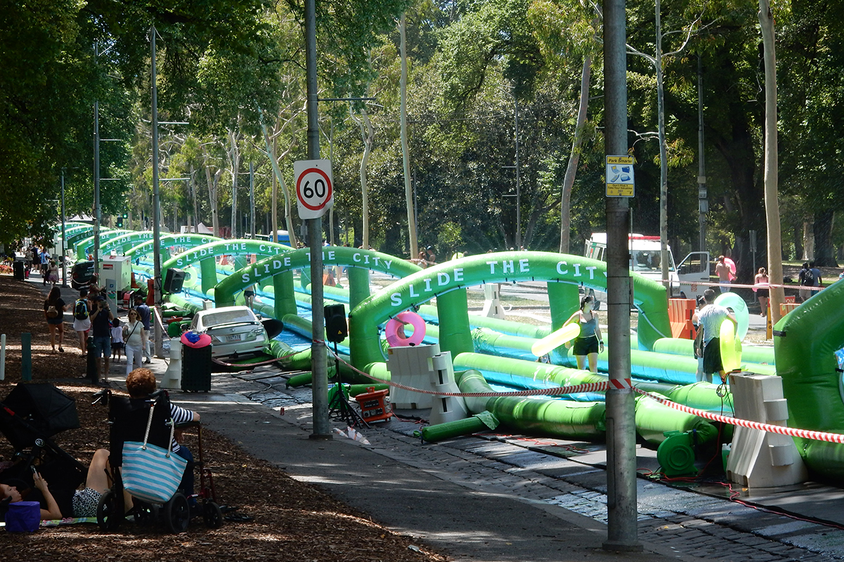 Slipping and Sliding at Slide the City